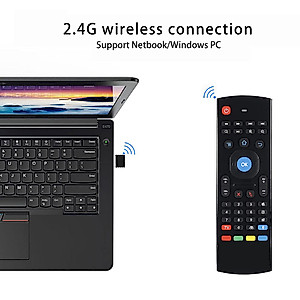 CHUNGHOP MX3 Voice Air Mouse Mini Keyboard Wireless Remote, 2.4G Multifunctional Fly Mouse with Motion Sensing Game Handle for 3-Gsensor HTPC Mini PC PS3/4 Xbox 360 and Android Smart TV Box 3-Gyro