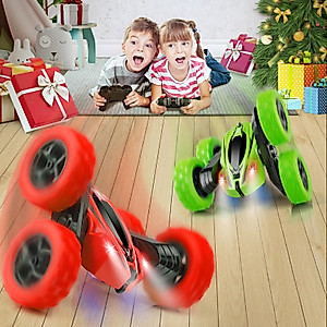ORRENTE Remote Control Car, RC Cars Toys 2.4GHz 4WD Fast RC Car Kids Toys, Double Sided 360° Rotating Monster Truck Toys for Girls RC Truck Toy Cars for Boys