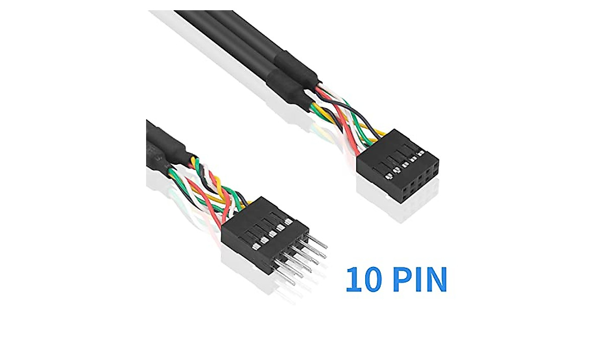 Duttek USB Header Extension Cable 10 Pin Male to Female 1M