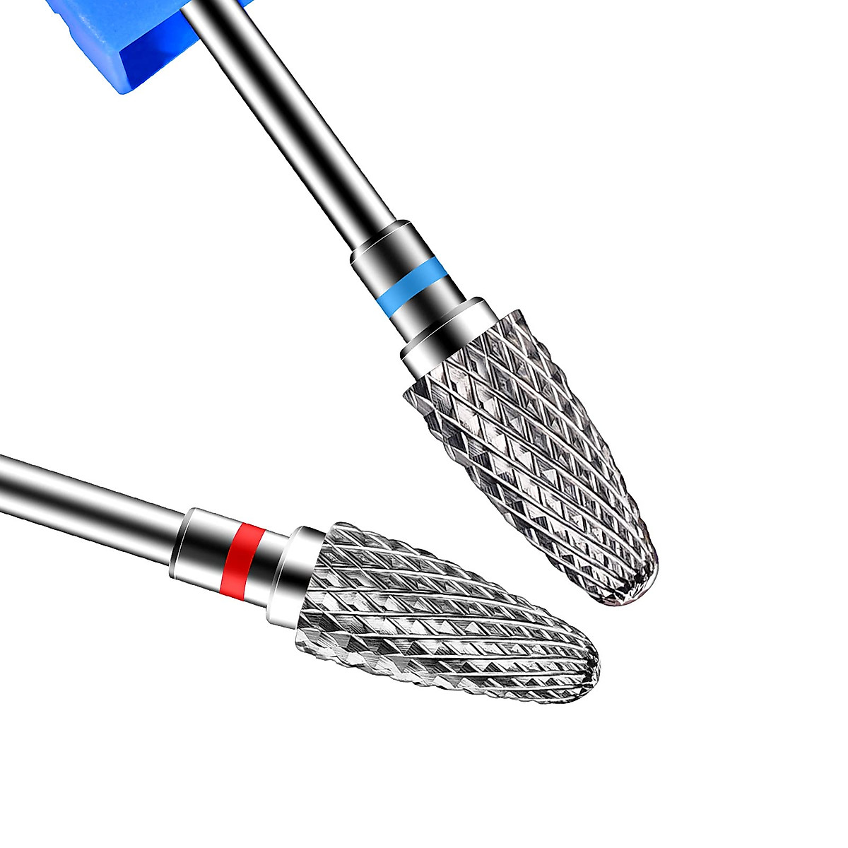 Diesisa 2 Pack Nail Drill Bits, Nail Bits for Acrylic Nails, 3/32" Shank Drill Bits for Nails Professional Electric Nail Drill Bits for Home Salon/Fine+Medium Nail Bits - Corn