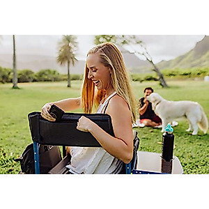 ONIVA - a Picnic Time Brand Fusion Original Design Outdoor Folding Chair, Gray with Blue Frame, 33 x 7 x 21