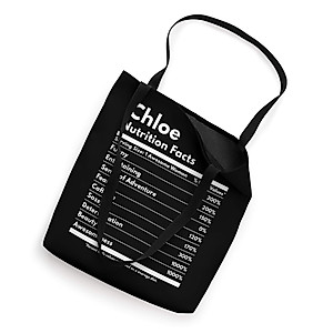 Chloe Nutrition Facts Gift Funny Personalized Name Chloe Tote Bag
