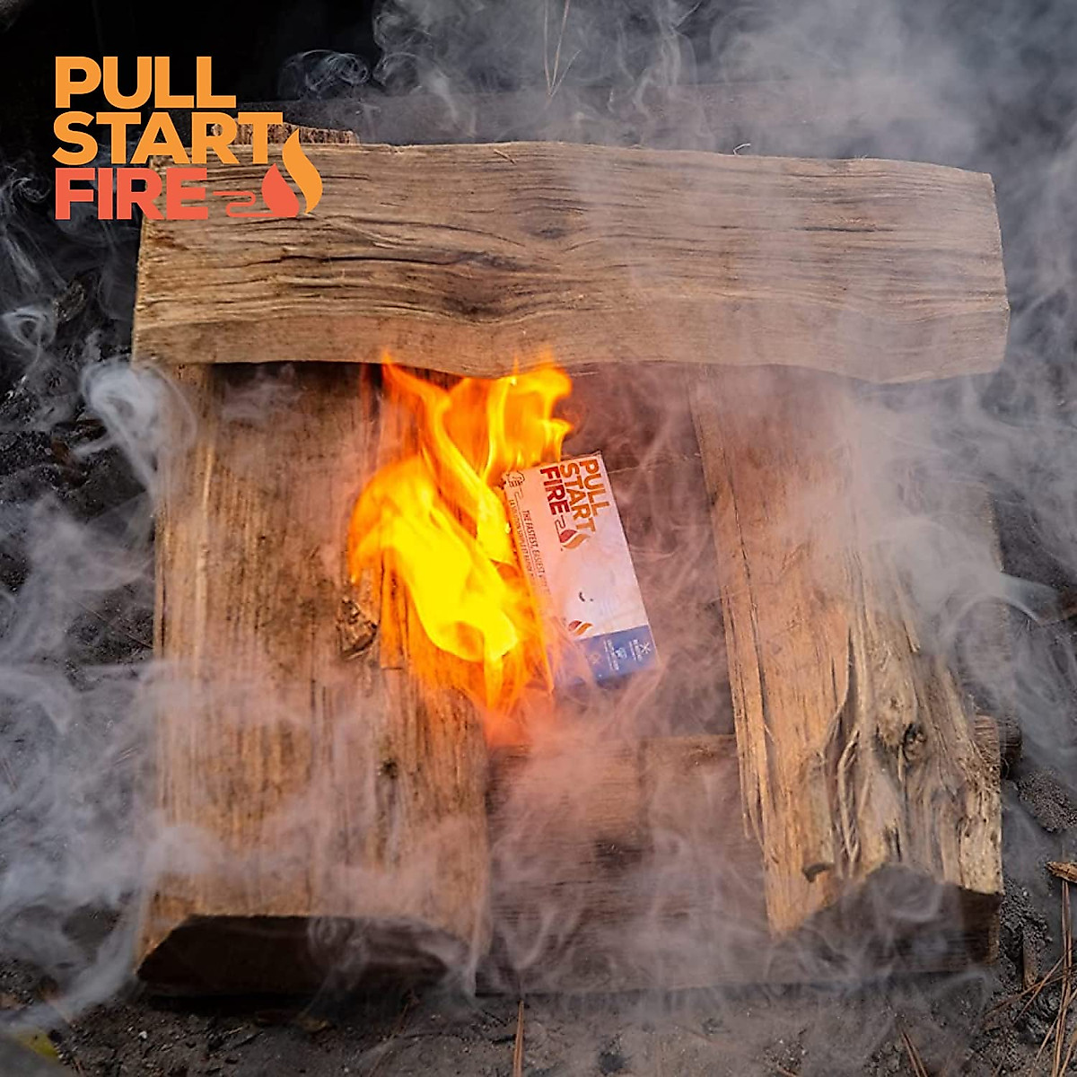 Pull Start Fire Pull String Firestarter | No Matches Required, Fire Starts in Seconds | for Campfires, Grill, Fireplace, BBQ | Lights Wet Wood, Easy to Use, Food Safe and Weather Resistant | 6 Pack