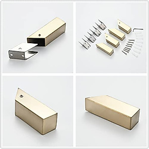 Beelee Brushed Gold Bathroom Towel Hooks 4-Pack Wall Mounted Robe Hooks Heavy Duty Hat Rack Clothes Hanger, Wall Hooks BA9808BG-4