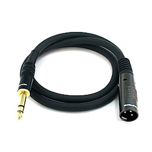 Monoprice XLR Male to 1/4-Inch TRS Male Cable Bundle - Molded Strain Relief Boots, Gold Plated, 16AWG