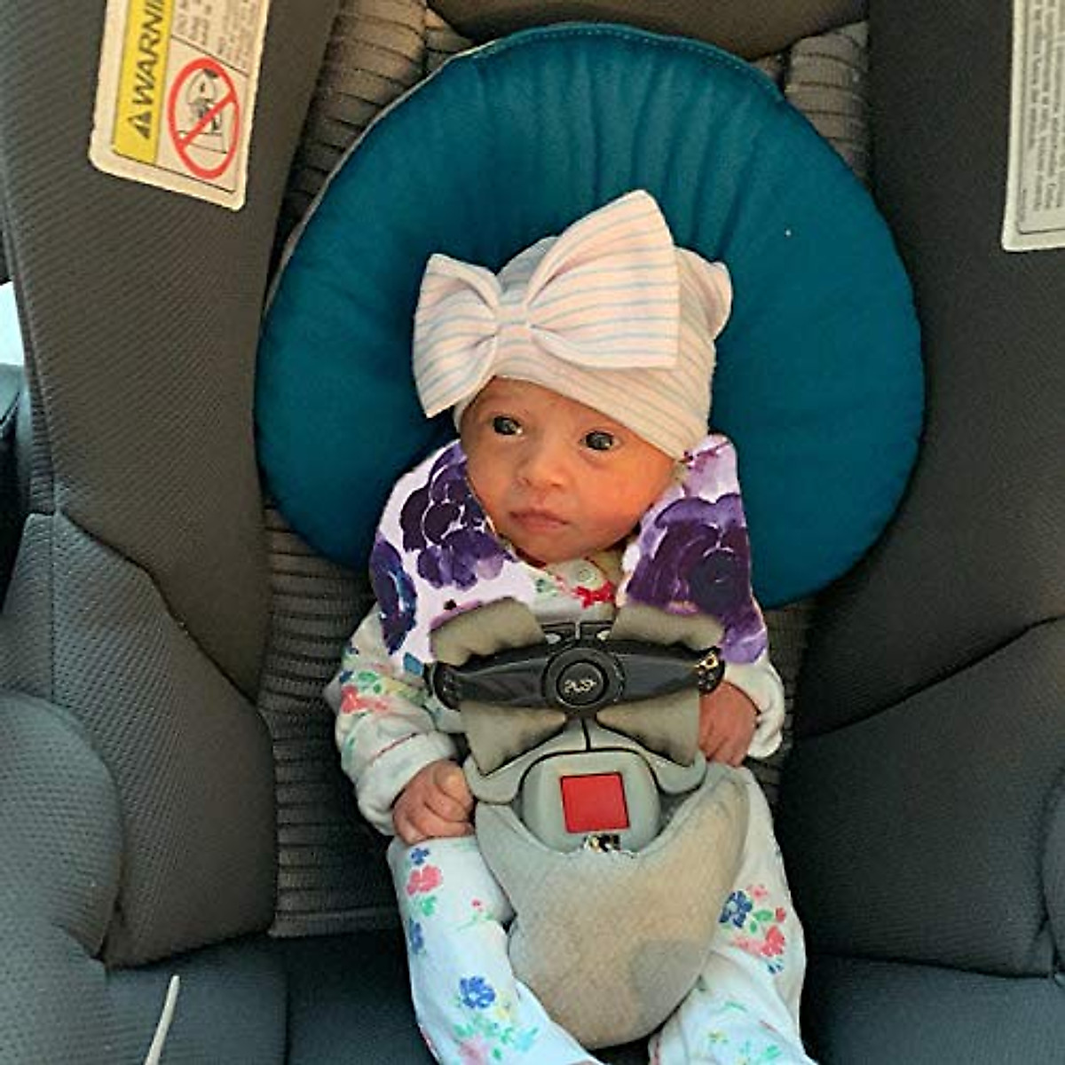 Baby Car Seat Neck Cover, Car Seat Strap Cover, Seat Belt Cushions Pads, Shoulder Strap Protectors, Reversible Pram Harness Covers in Minky Floral, Baby Neck Pad Protector