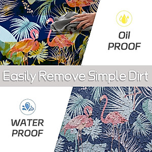 memKiya 6Ft Picnic Table Cover with Bench Covers Fitted 72×30 Inch Polyester Waterproof Dinning Tablecover Summer Outdoor Pinic Necessities Stuff Items Camper Camping Organizer Gifts Pink Flamingos