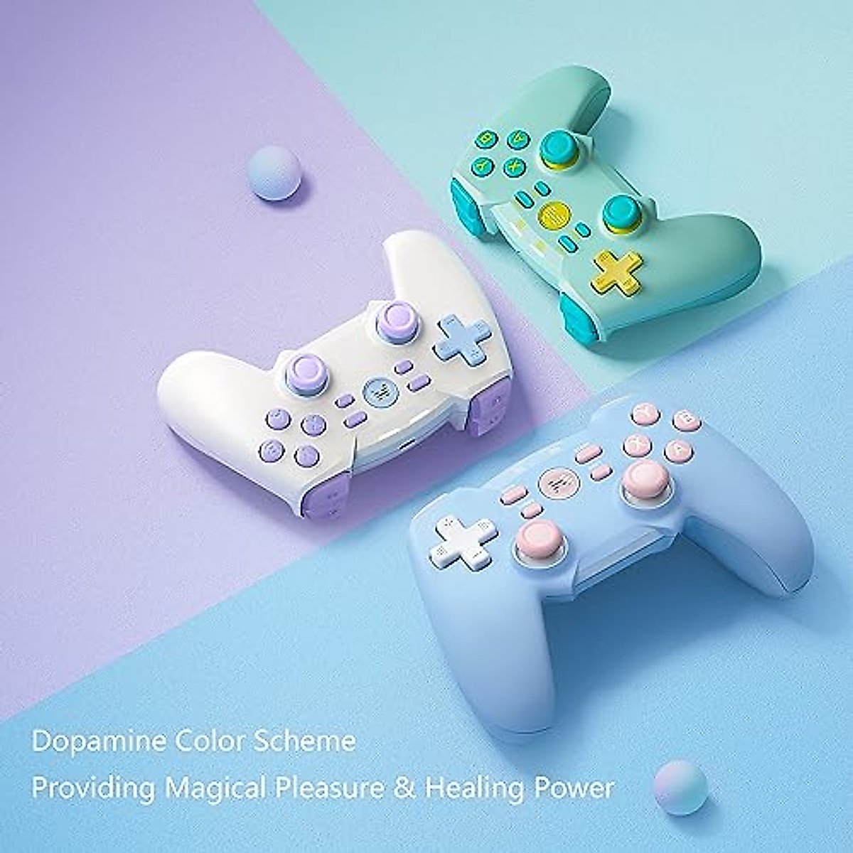 BEITONG BAT4 Wireless PC Game Controller,Dual Vibration Retro Gamepad Joystick for Windows 7 8 10 11/Steam/Simulators/Android TV Gaming (Bat 4 (Ice Cream))