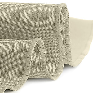 Gee Di Moda Round Tablecloth - 90 Inch Ivory Round Table Cloth for 30 to 60 Inch Round Tables - Heavy Duty Washable Fabric - for Buffet Table, Holiday Party, Dinner, Wedding & Baby Shower