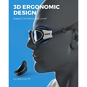 OMID Swim Goggles, P2 Polarized Swimming Goggles for Men Anti-fog Goggles Swimming for Adult Women