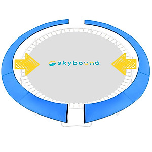 SkyBound Universal Replacement Trampoline Safety Pad - Spring Cover Fits 12ft 14ft 15ft Frames - Comfortable, Long Lasting, and Water-Resistant (12 Foot Diameter, Quick-Install) Blue