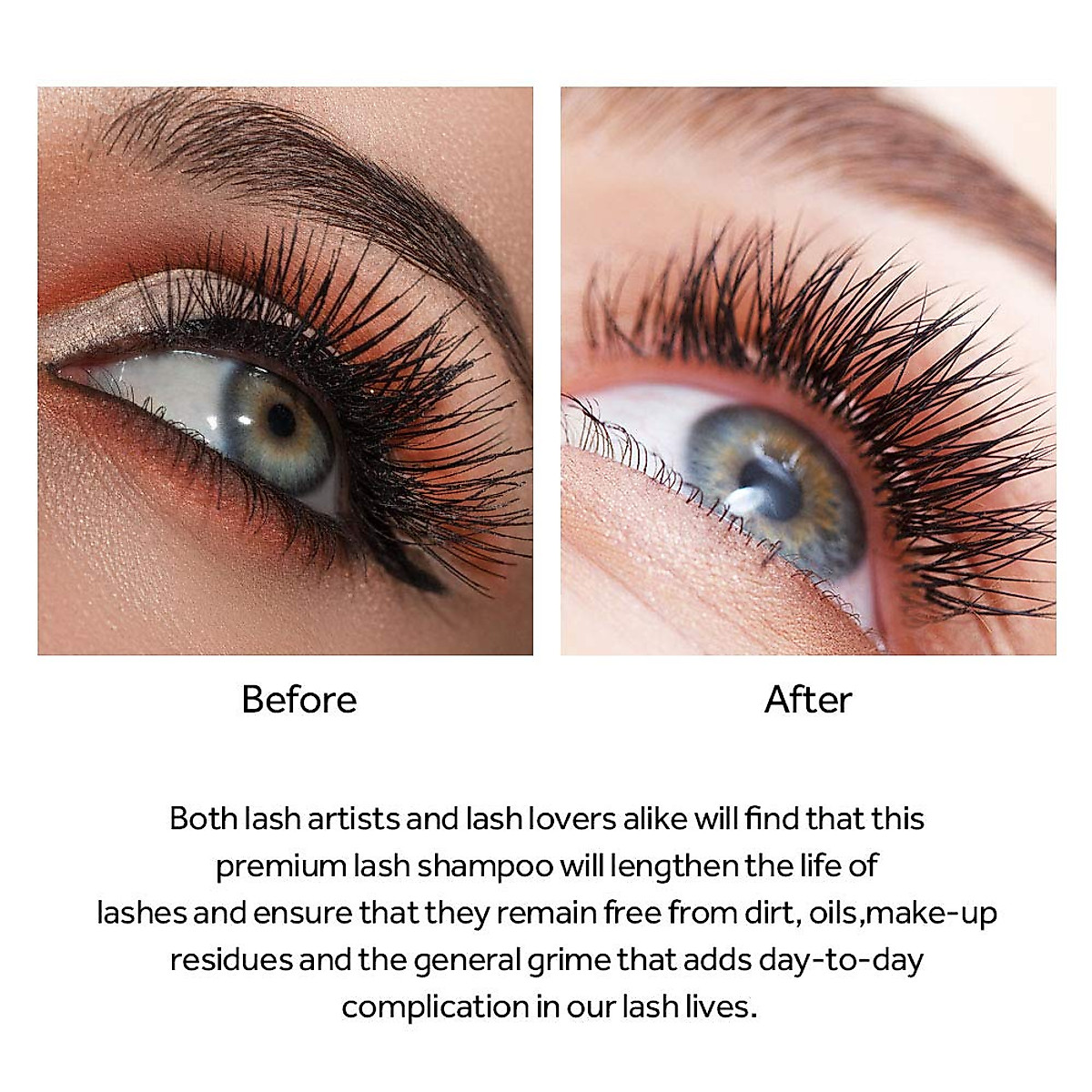 Eyelash Extension Cleanser Kit with Lashes Makeup Brush Tool-50ML Daily Foaming Eyelash Extension Shampoo/Wash for Extensions and Natural Lashes Shampoo