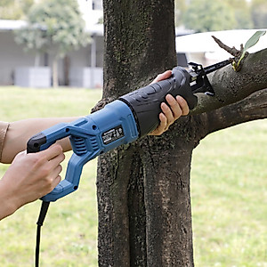 G LAXIA Reciprocating Saw, 6Amp 2800RPM Variable Speed Reciprocating Saw with 4/5"(20mm) Stroke Length, 3Pcs Blades for Wood, Soft Metal, PVC Pipe Cutting