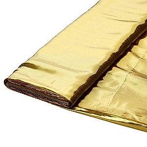 BalsaCircle 54-Inch Wide x 10 Yards Gold Metallic Shiny Tissue Lame Fabric by The Bolt - Sewing Craft Wedding Party Draping Supplies