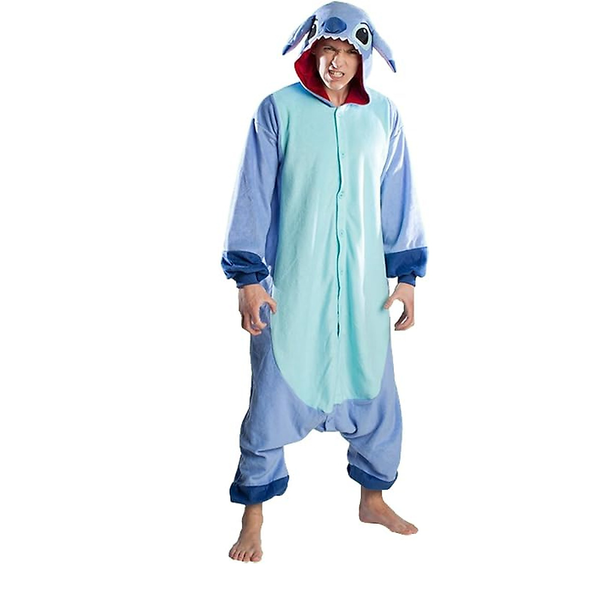 Es Unico Lilo Stitch Onesie Costume For Adult Men and Women (S) Blue