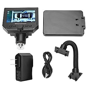 Digital Microscope kit, 100-240V Portable 4.3" G600 1-600X Magnifier 1080P LCD Digital Microscope Lithium Battery High Brightness 8 LEDs, Support Inserting Memory Card(US)