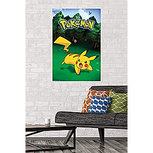 Trends International Pokémon - Pikachu Catch Wall Poster, 22.375" x 34", Unframed Version