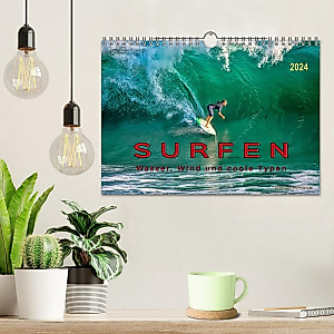 Surfing - water, wind and cool guys (Wall Calendar 2024 DIN A4 Landscape), CALVENDO 12 Month Wall Calendar