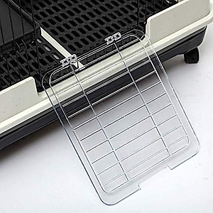 Large 2-Level Indoor Small Animal Pet Cage for Guinea Pig Ferret Chinchilla Cat Playpen Rabbit Hutch with Solid Platform & Ramp, Leakproof Litter Tray, 2 Large Access Doors Lockable Casters