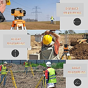 Aihand 32x Automatic Optical Level with Self-Leveling Magnetic Dampened Compensator, Height/Distance/Angle Measurement Level Tool for Builders, IP54 Waterproof Metal Level