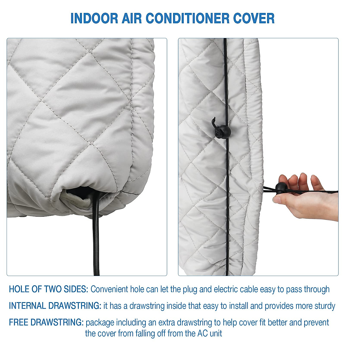 HOXHA 2 Pack Window Air Conditioner Cover, Indoor and Outdoor Air Conditioner Cover Set, Dust-Proof Waterproof AC Unit Covers for Winter, Inside 25"Lx17"Hx3.5"D and Outside 25.5"Wx20.5"Dx18"H