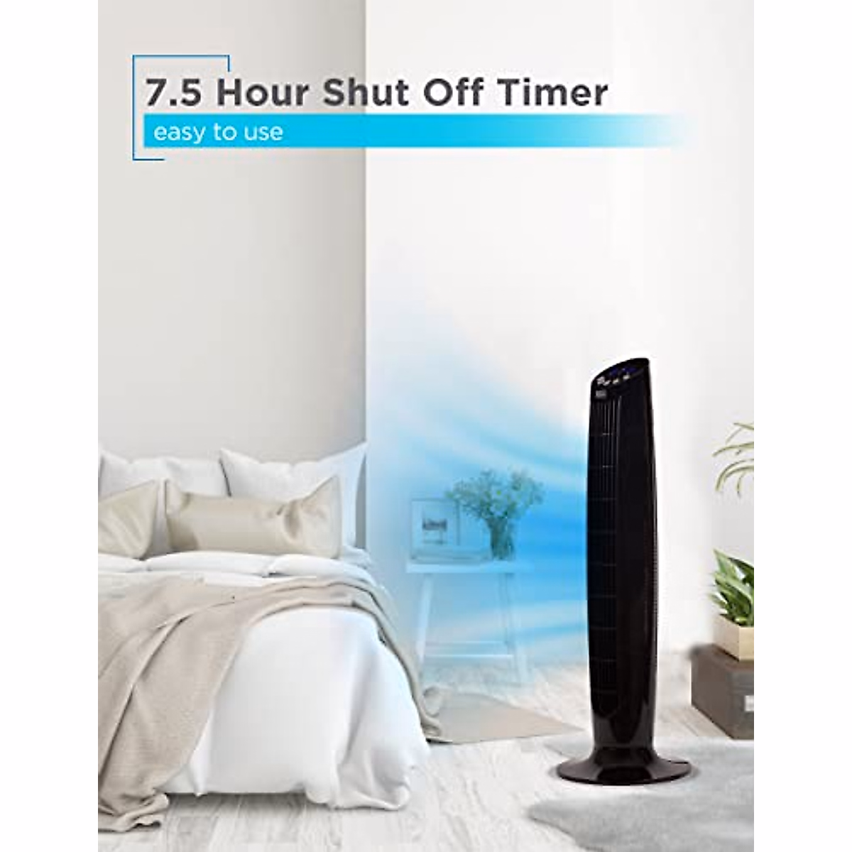 Black + Decker 36 inches Digital Tower Fan with Remote, Black