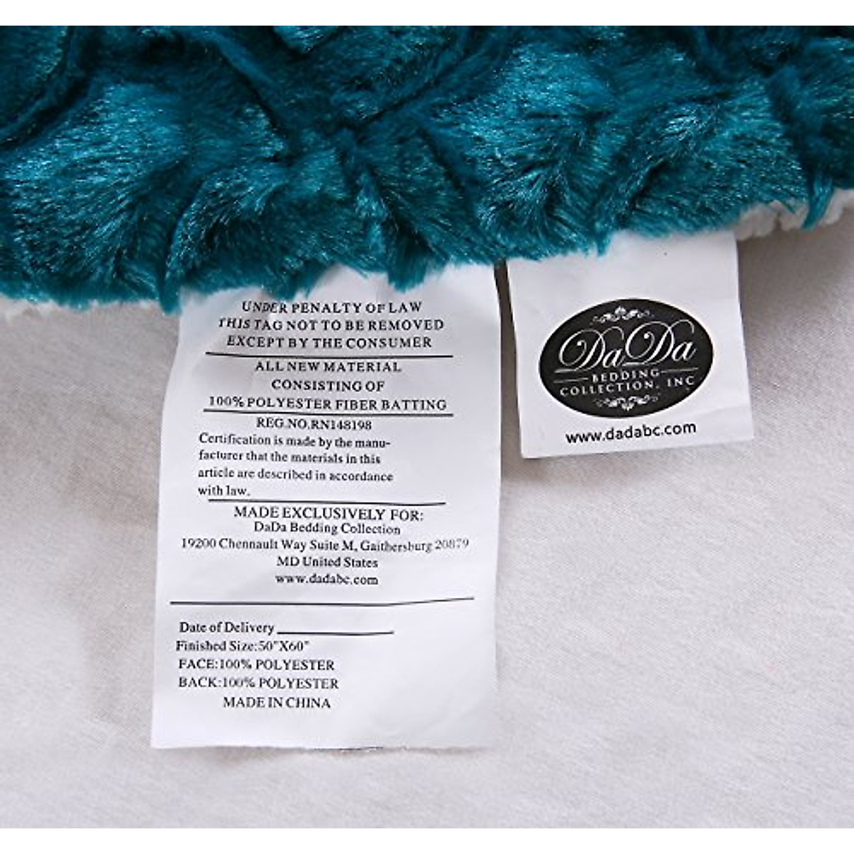 DaDa Bedding Lavish Emerald Teal Green Blue Faux Fur Fuzzy Throw Blanket - Mermaid Scales Design White Sherpa Backside - Soft Warm Plush Bright Vibrant Jewel Tones Embossed for Bed/Couch - 50" x 60"