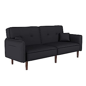 Modern Futon Sofa Loveseat Convertible Sleeper Couch Bed for Small Space Studio Office Living Room Furniture Sets, Twin Daybed Sofabed 2 Seater Sofa & Couch