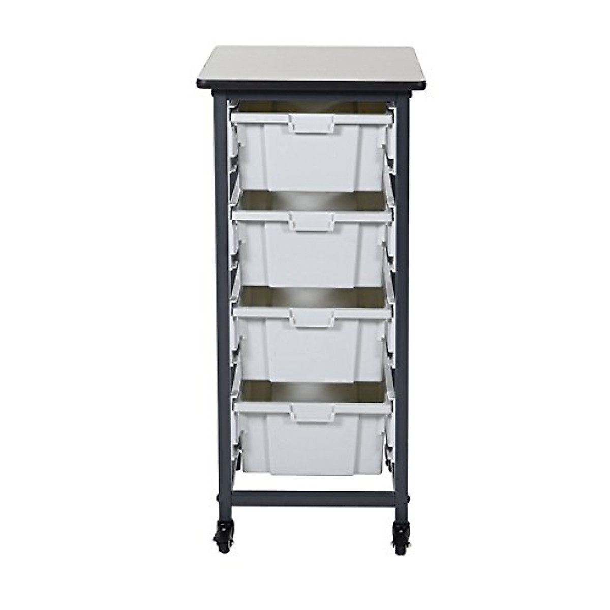 LUXOR MBS-SR-4L Mobile Bin System - Single Row Gray 20 L x 17 125 W x 37 5 H