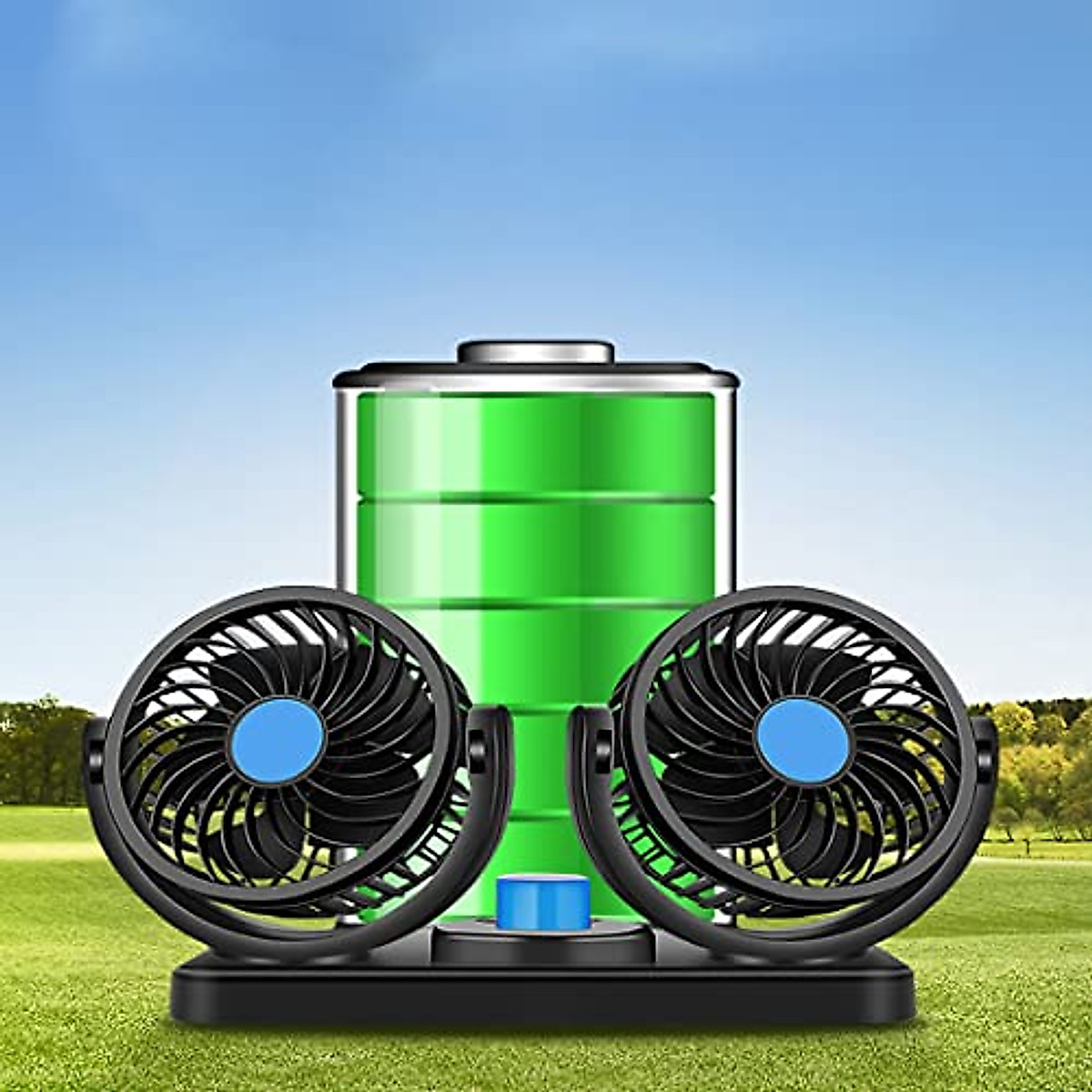 Car Fan, Electric Car Fans for Rear Seat Passenger Portable Car Seat Fan Headrest 360 Degree Rotatable Backseat Car Fan (24V Cigarette Lighter)