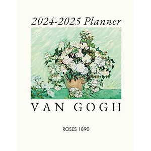2024-2025 Monthly Wellness Planner: Two Year Schedule Organizer | 24 Months Jan 2024 to Dec 2025 Agenda With Holidays | Van Gogh Roses Cover