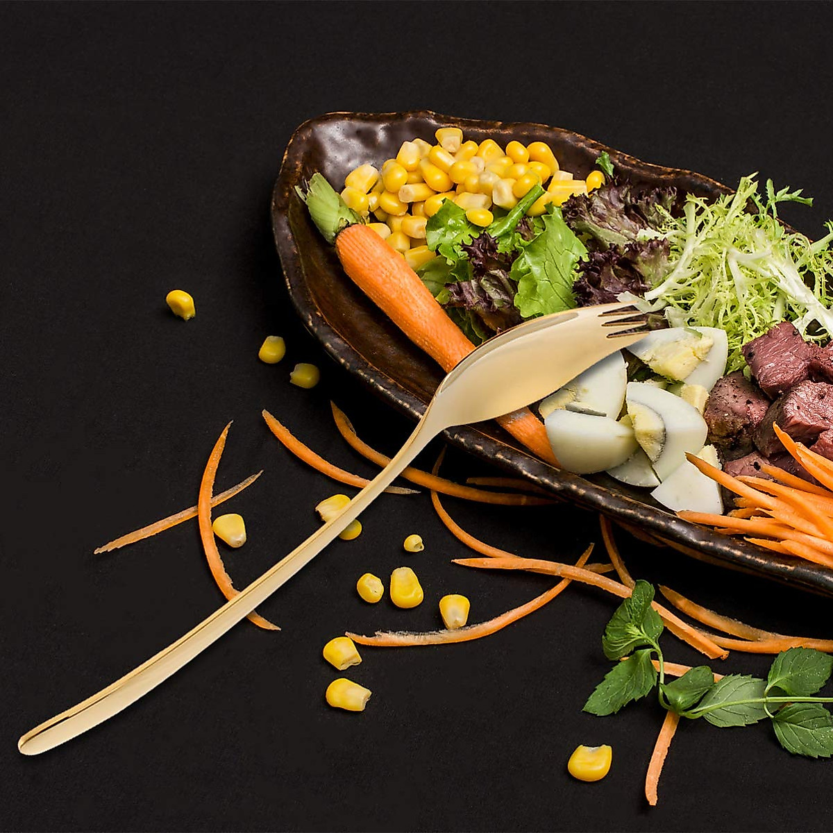 DOITOOL 304 Soup Spoons Stainless Steel Stainless Steel Pasta Forks Sporks Stainless Steel Sleek Forks Spoon Stainless Steel Spoons Pasta Salad Heavy Duty Spoon Snack Long Handle