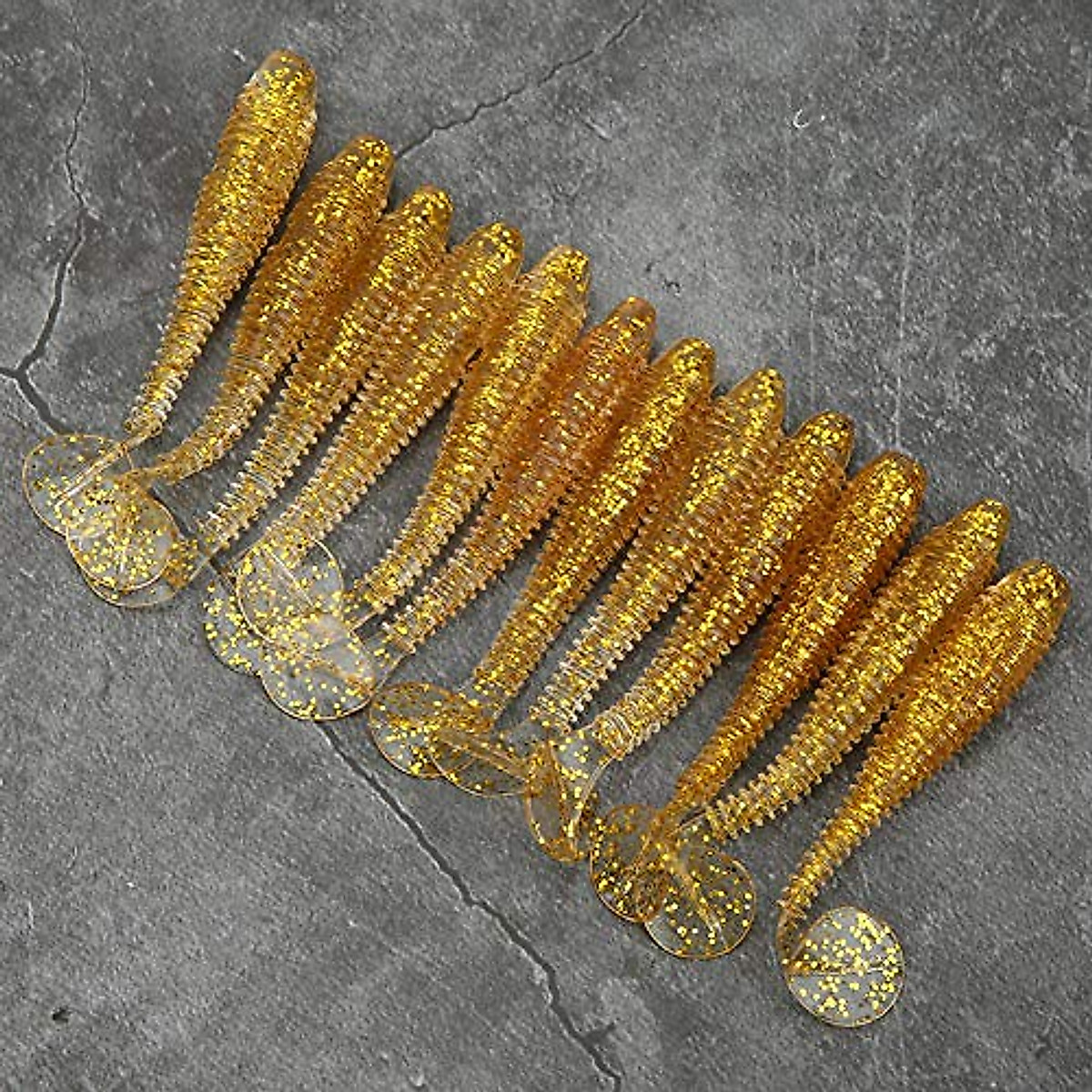 01 Fish Lure Bait, Shaped Luminous Paddle Tail Fishing Lures, Anti‑Corrosion Fishing Accessories Lifelike Lures for River Lake(#8 Golden)