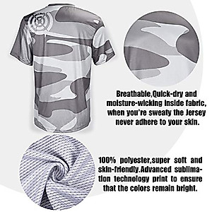 Mens Mountain Bike Jersey Short Sleeve MTB Shirts Moisture-Wicking and Skin-Friendly