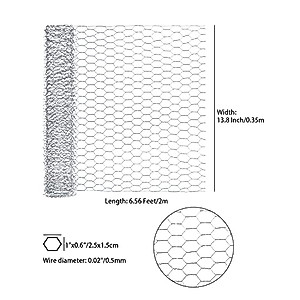 Aboofx Chicken Wire Net for Crafts, 78.7 x 13.7 inch Floral Chicken Wire, Lightweight Hexagonal Chicken Wire Fencing for Crafts Garden Poultry Project, with 100 Pieces Cable Zip Ties