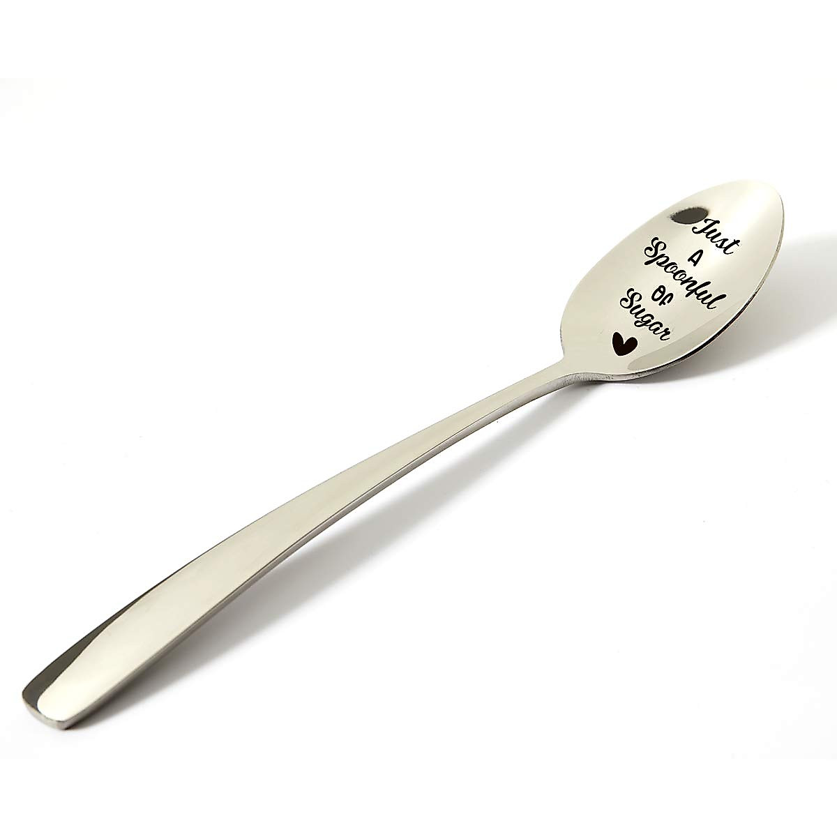 VIYZZX,Coffee Lover Gifts for Men Women, Funny Just Spoonful of Sugar Spoon Engraved Stainless Steel, Cute Tea Lover Gifts, Best Birthday Valentine Christmas Gift