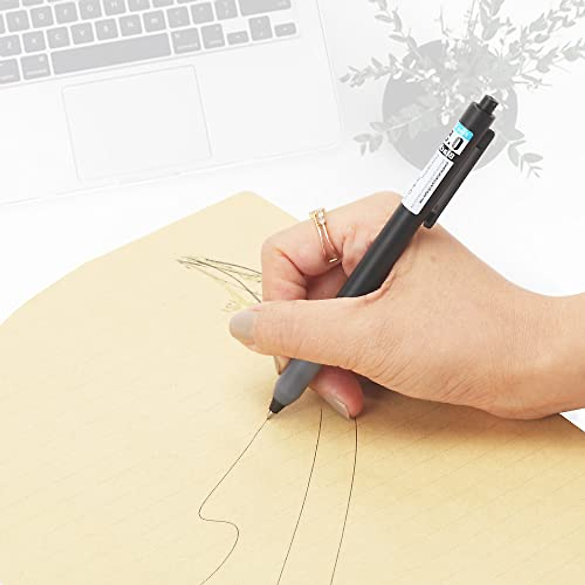 SMOOTHERPRO Premium Retractable Gel Pens 12 Pack 0.5mm Fine Black Refillable Ballpoint Pen Set with Comfortable Rubber Grip Super Smooth Long Lasting Writing (SL120)