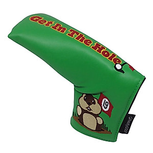 ReadyGOLF Dancing Gopher Green Embroidered Putter Cover Blade