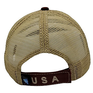 Honor Country US Flag Soft Cotton Baseball Hat USA American Trucker Cap (Brown)