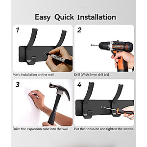 Infixtree Coat Hooks Wall Mount, All Metal Wall Hooks for Hanging Coats, Wall Hat Rack with 6 Double Hooks, Entryway Hooks for Hanging Coats, Backpacks, Hats, Keys and More