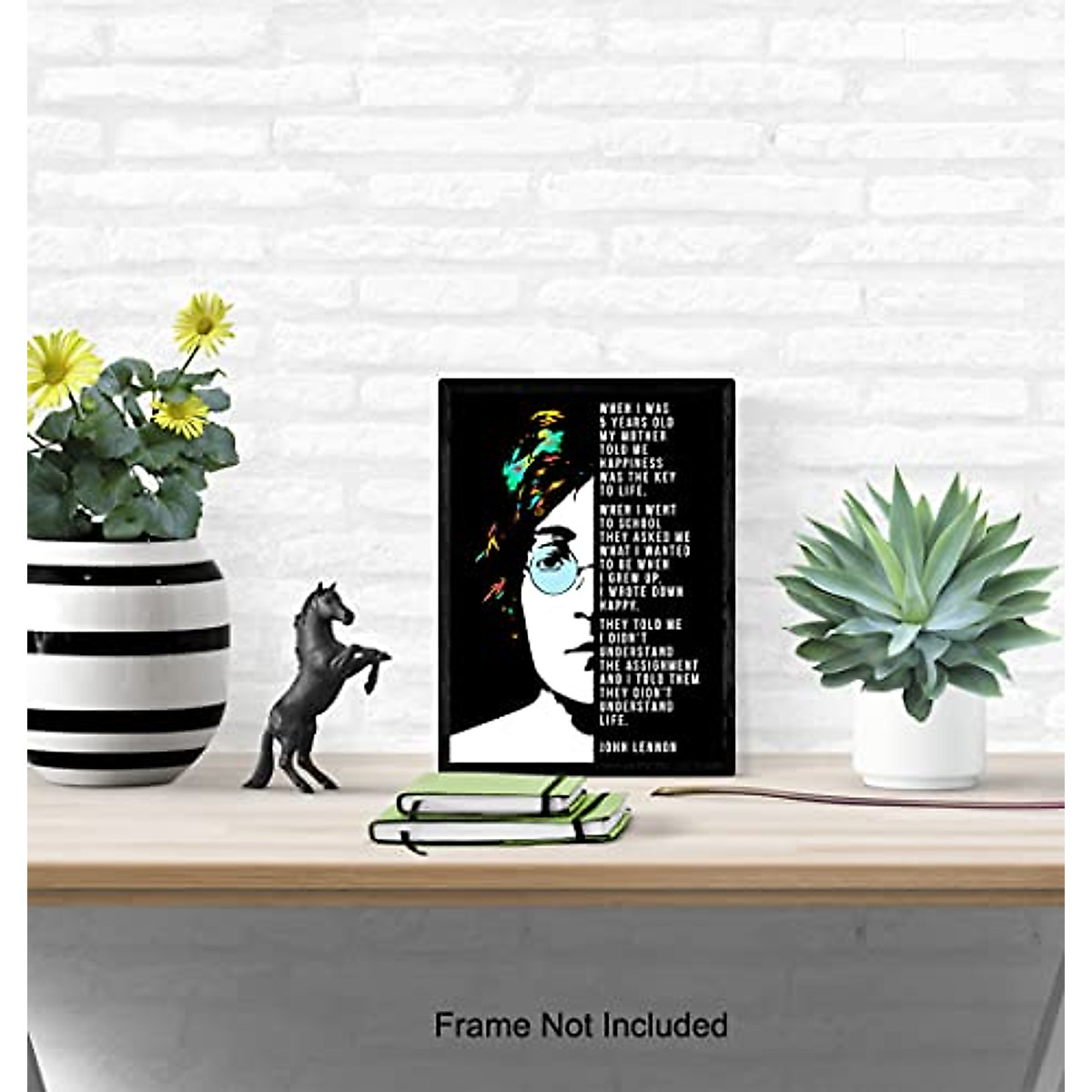 Quote Wall Decor Print - Funny Inspirational 8x10 Home Art for Bedroom, Living Room, Office, Apartment - Unique Gift for 60s, 70s Music Fans