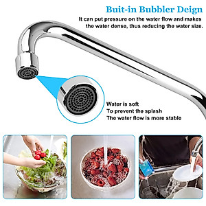 NETISR Swivel Faucet Spout for Commercial Faucet Only, Faucet Replacement Parts Krowne Faucet Parts, Brushed Nickel, 8 inches