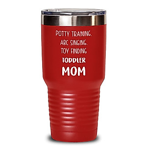 Abc Tumbler Potty training, ABC singing, toy finding toddler mom Funny Gift idea 30oz, red