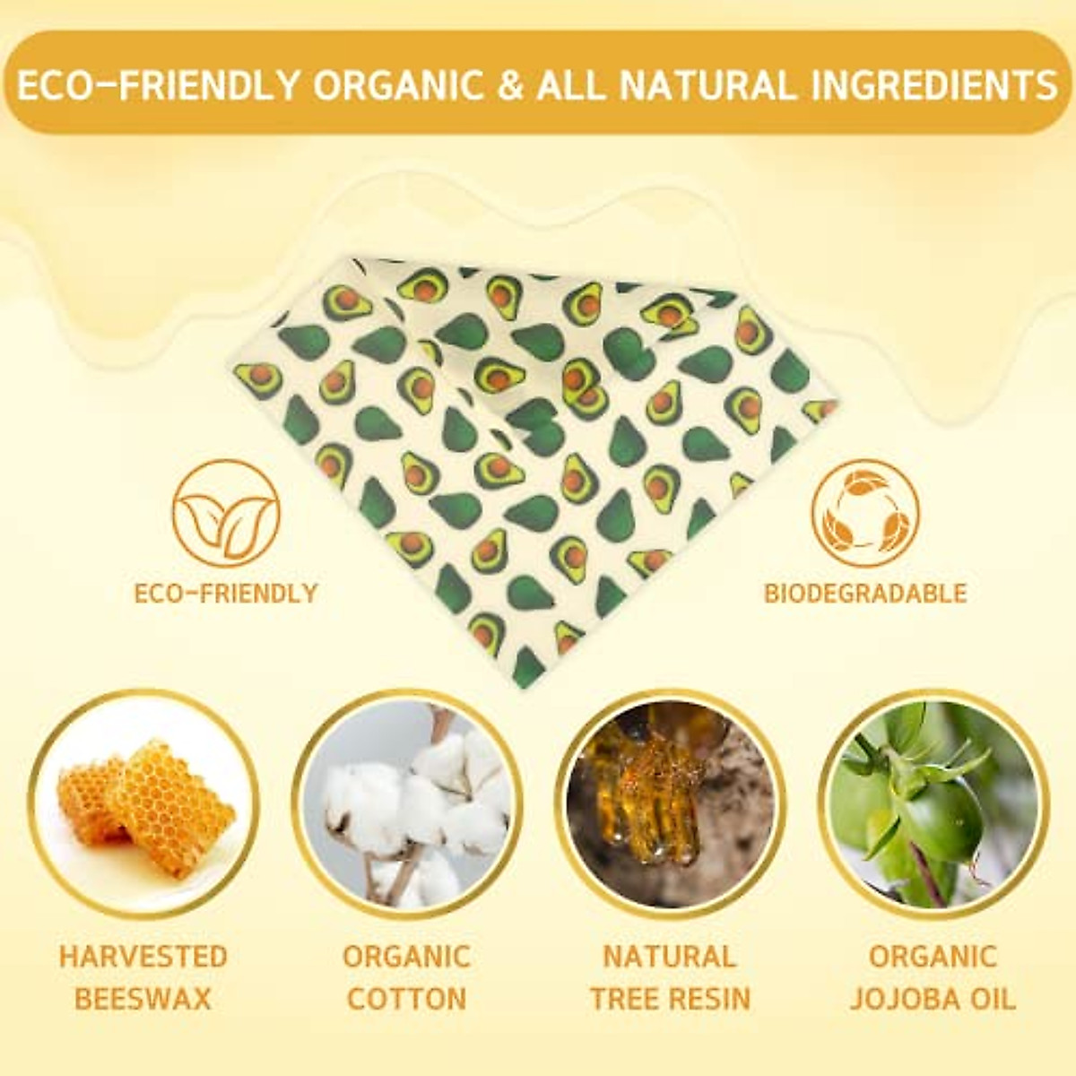 Reusable Beeswax Wrap - 9 Pack Beeswax Wraps for Food, Eco-Friendly Beeswax Food Wraps, Bread Sandwich Wrapper - Organic, Sustainable, Zero Waste, Reusable Plastic-Free Food Wrap, 1XL, 3M, 5S