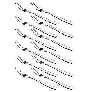 WARMBUY Small Stainless Steel Forks for Cocktail Appetizer Dessert Party, Set of 12