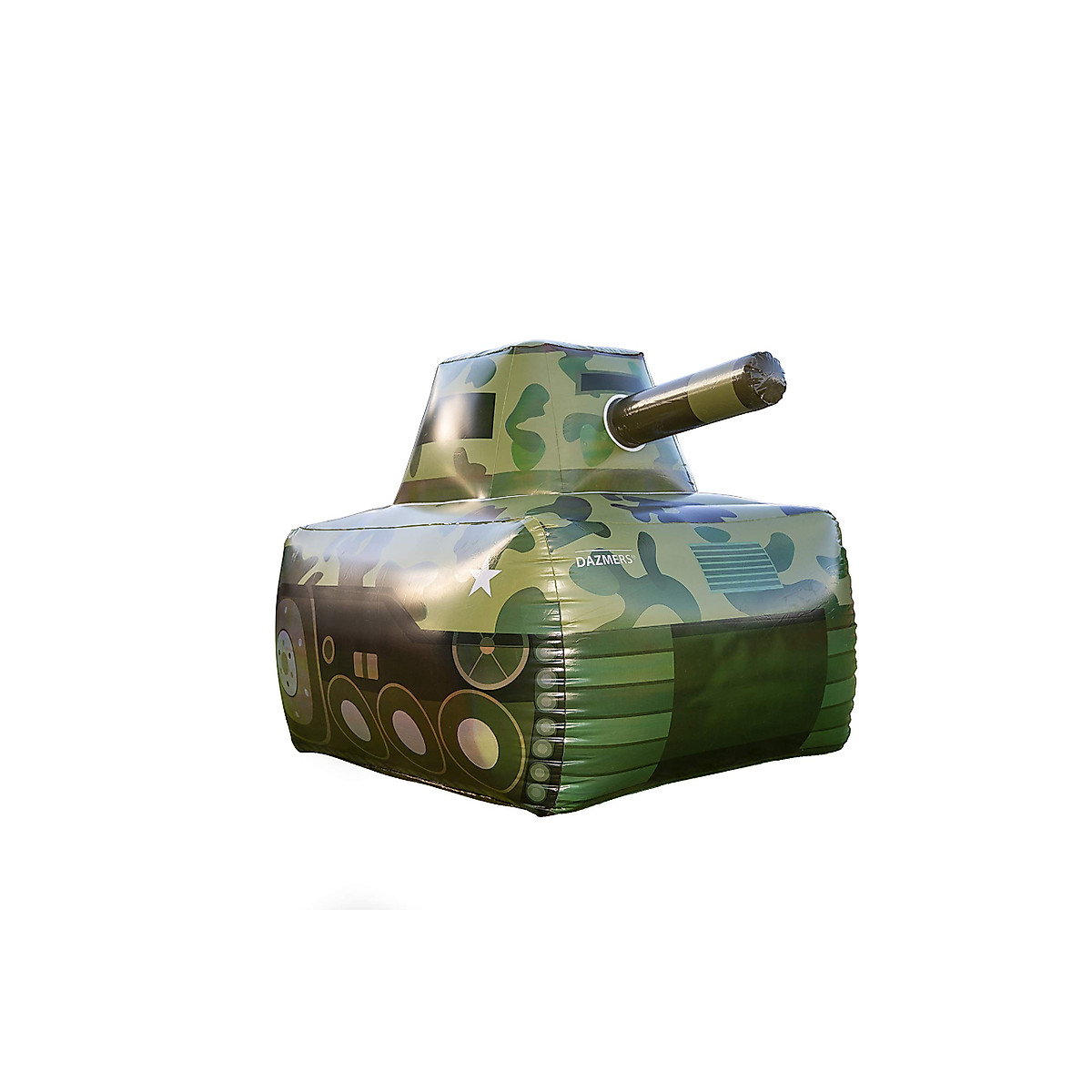 Dazmers Inflatable Army Tank - Inflatable Military Battle Tank for Party War for Kids, Birthday, Toy Parties, Laser Tag, Paintball, Gel Blaster Gun, Water and Airsoft