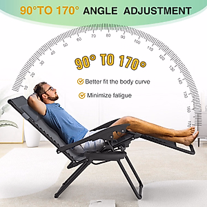 Suteck Zero Gravity Chairs Set of 2, Zero Gravity Lounge Chair w/Upgraded Lock, Big Cup Holder and Pillow, Reclining Patio Chairs Folding Recliner for Indoor and Outdoor