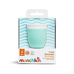 Munchkin® C’est Silicone! Open Training Cup for Babies and Toddlers 4 Months+, 2 Ounce, Mint