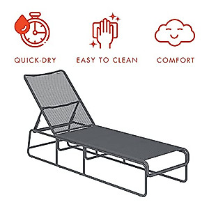 CosmoLiving by Cosmopolitan Nyla Chaise Lounger, Charcoal