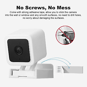 LANMU Window Mount Comaptible with Wyze Cam V3, Screwless Mount, Strong Adhesive Mounting Bracket, Damage-Free